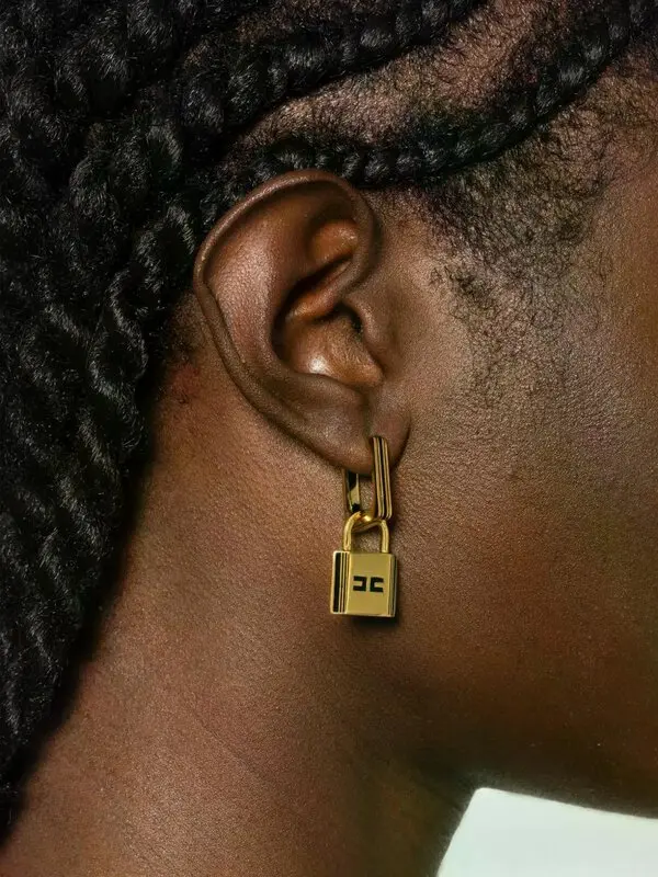 Elisabetta Franchi Padlock Drop Earrings - Gold
