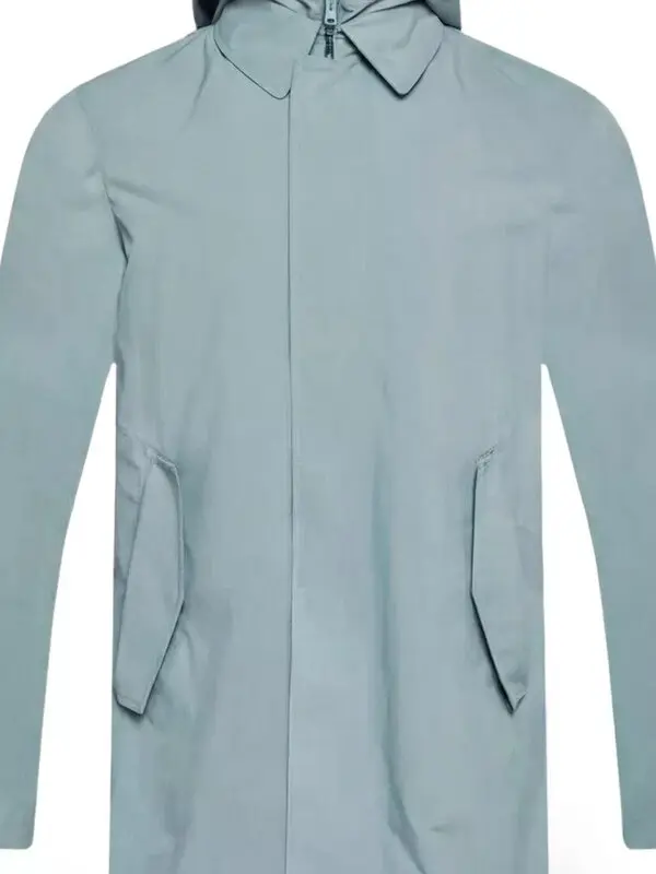 Herno Hooded Concealed-fastening Coat - Blue