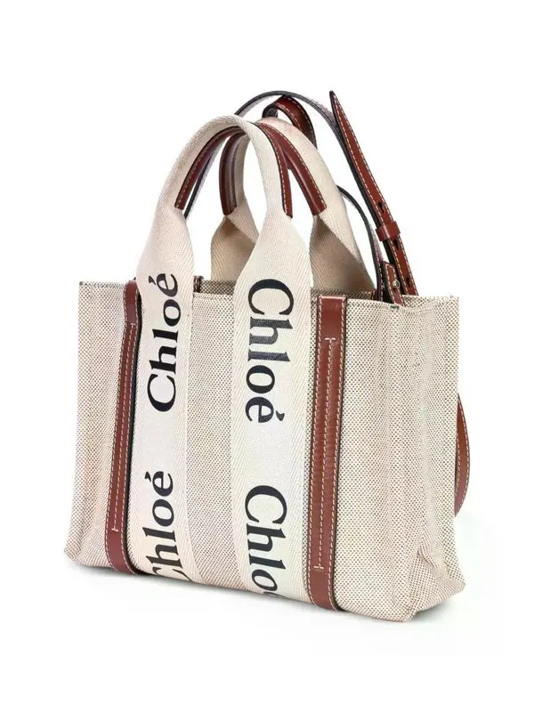 Chloé Woody Logo-strap Tote Bag - Neutrals