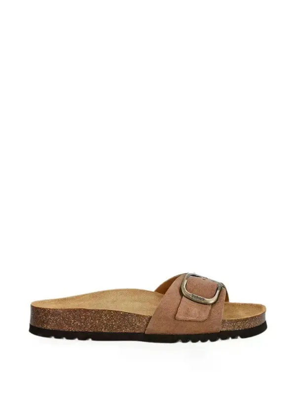 DR. SCHOLL'S SHOES Kathleen Buckle-fastening Suede Slides - Neutrals