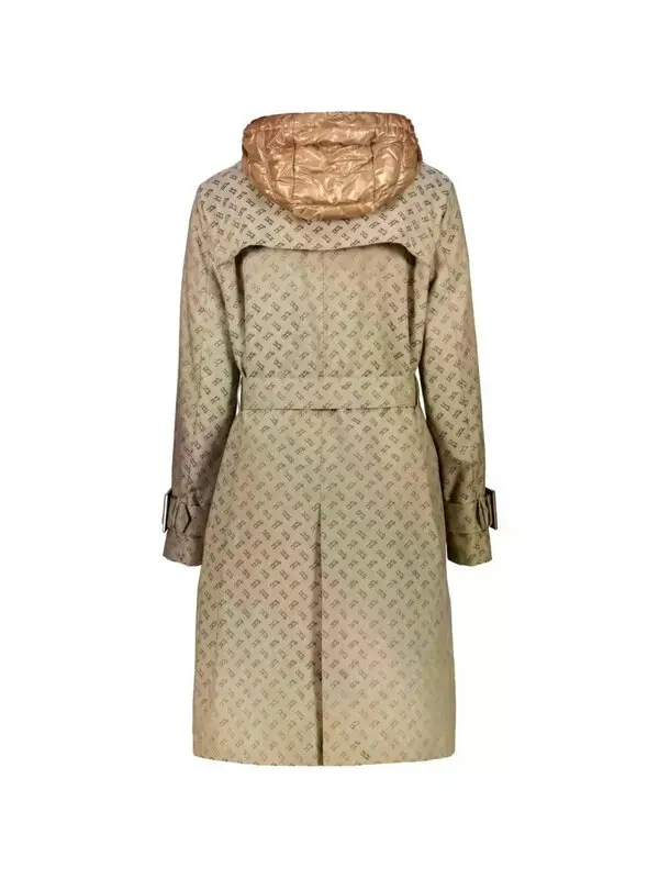 Herno Monogram-print Hooded Trench Coat