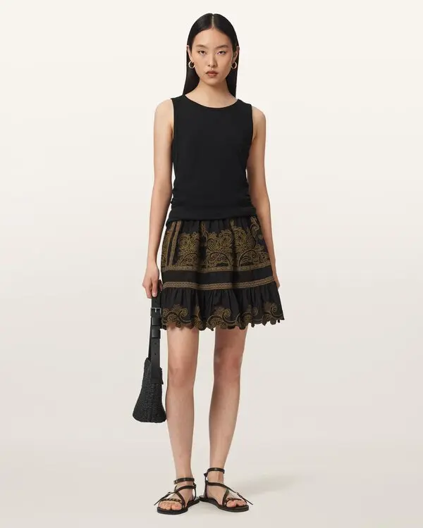 ALLSAINTS Katya Embroidered Mini Skirt