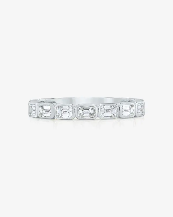 Ring Concierge Sideways Emerald Bezel Band 14k Yellow Gold / Mini
