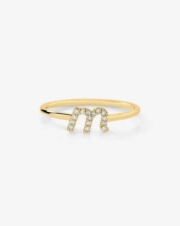 Ring Concierge Mini Letter Pavé Ring - One-color