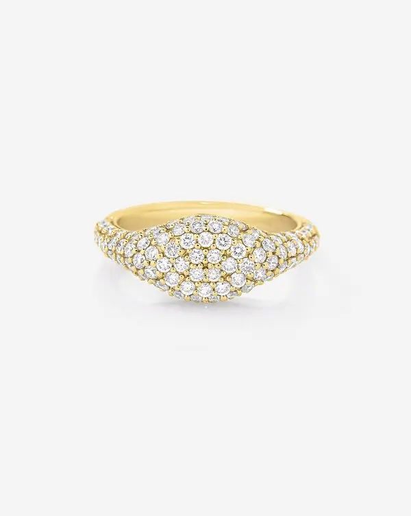 Ring Concierge Pavé Lab Diamond Signet Ring In 14k White Gold - One-color