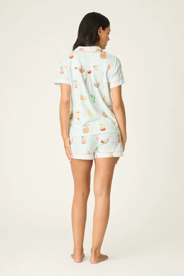 PJ Salvage It's Five O'clock Somewhere Cocktail Print 3-piece Pajama Set