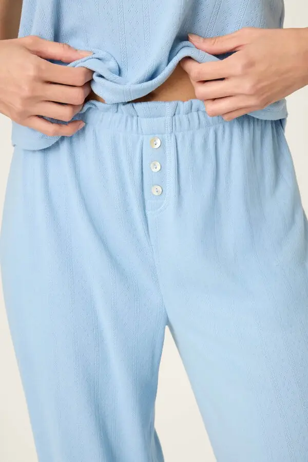 PJ Salvage More Amour Pointelle Open Leg Pants