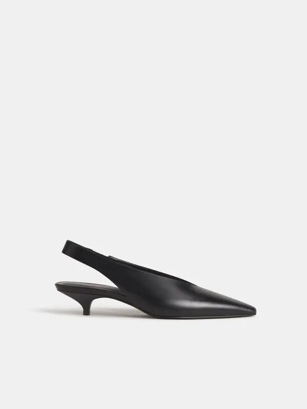 REFORMATION Calista Slingback Heel Leather - Black