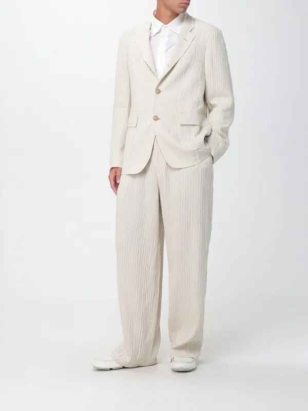 Emporio Armani Single-breasted Viscose Blazer With Patch Pockets