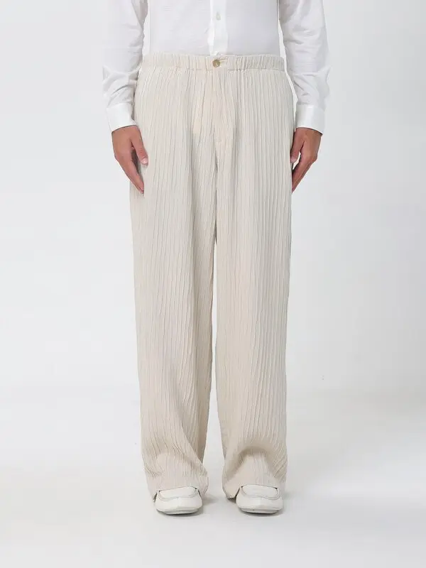 Emporio Armani High-waisted Wide-leg Palazzo Trousers - Beige