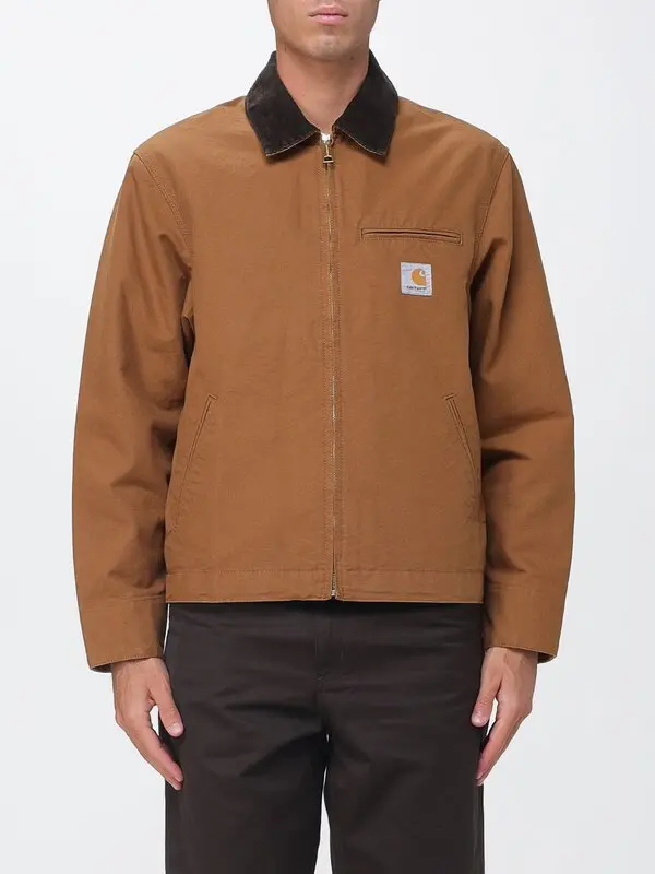 Carhartt Work In Progress Organic Cotton Canvas Detroit Jacket With Velvet Collar - Brown
