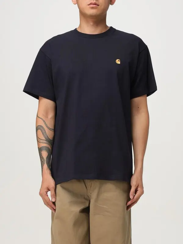 Carhartt Work In Progress Chest Embroidered Logo Cotton T-shirt - Navy