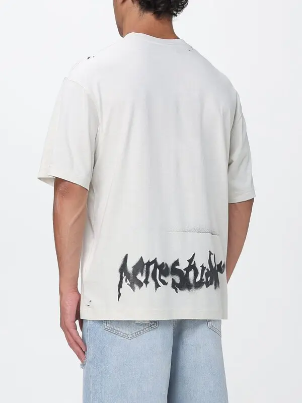 Acne Studios Cotton T-shirt With Printed Logo And Dropped Shoulders