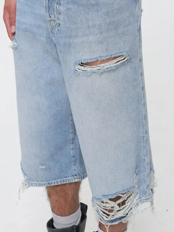 Acne Studios Distressed Denim Shorts - Gnawed Blue