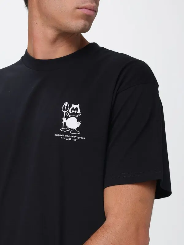 Carhartt Work In Progress Cotton T-shirt With Graphic Print And Dropped Shoulders
