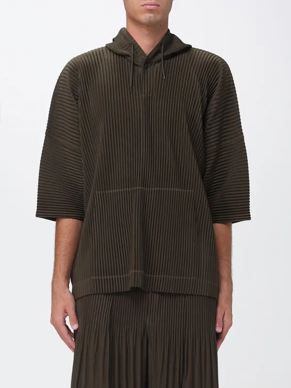 Issey Miyake Homme Plissé Pleated Crêpe Hoodie - Brown