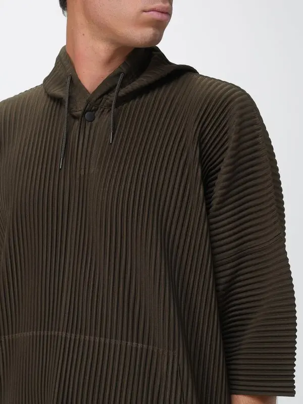 Issey Miyake Homme Plissé Textured Pleated Hoodie - Brown