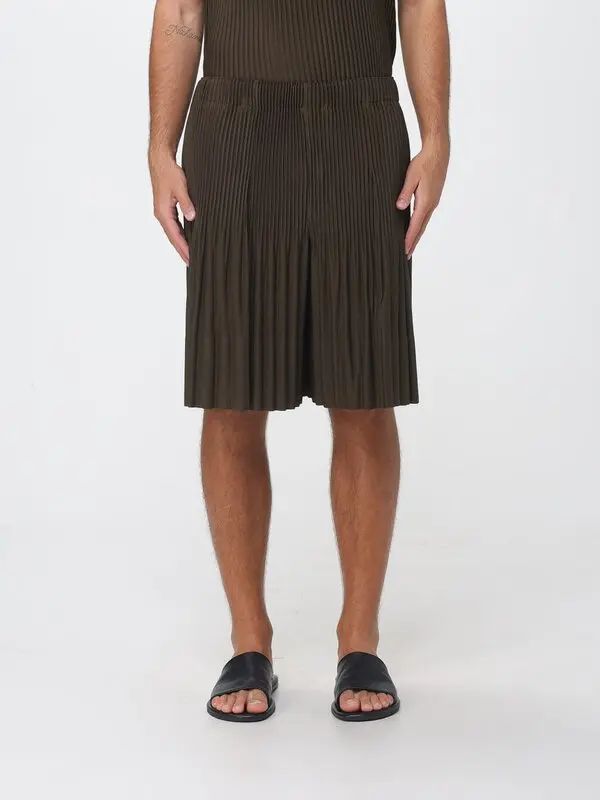 Issey Miyake Homme Plissé Pleated Technical Crêpe Knee-length Shorts - Brown