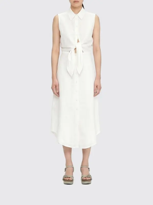 DIESEL® White Sleeveless Midi Shirt Dress