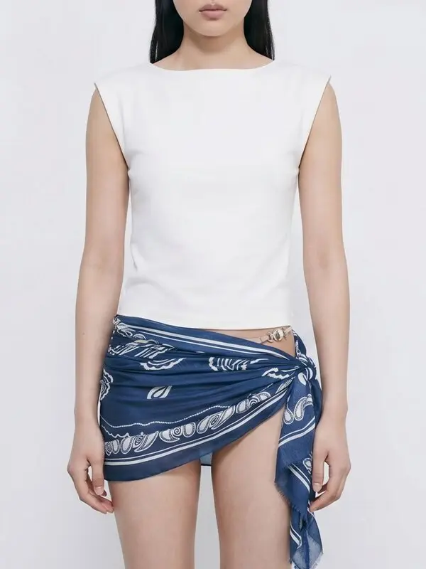 Patrizia Pepe Cut Out Detail Top - White