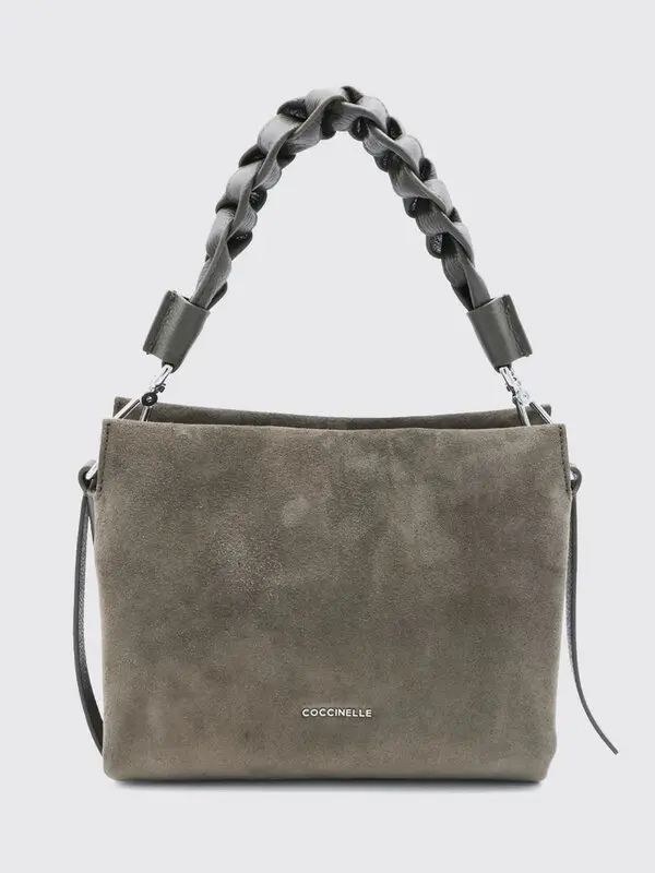 COCCINELLE Braided Handle Shoulder Bag - Mud