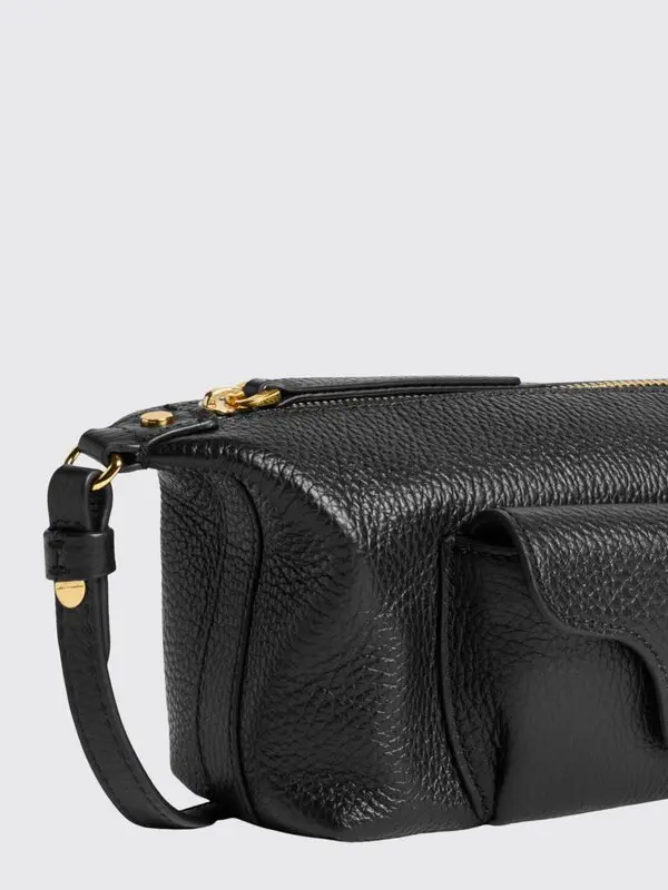 COCCINELLE Beat Generation Grained Leather Mini Shoulder Bag With Buckle - Black