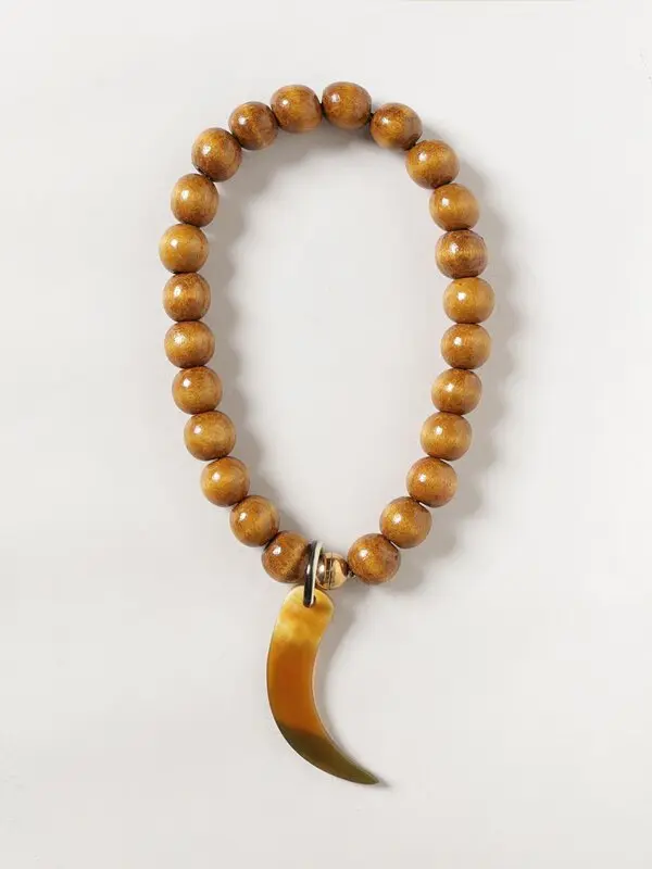 ALLUJEWELS Wood And Resin Choker Necklace With Charms - Beige