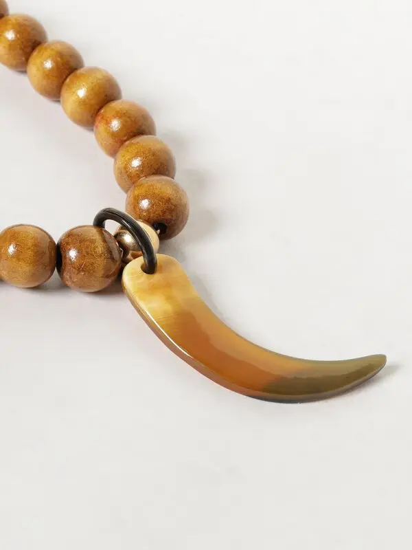 ALLUJEWELS Wood And Resin Choker Necklace With Charms - Beige