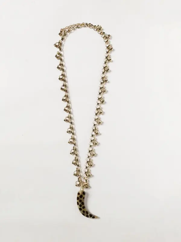 ALLUJEWELS Ethnic Metal And Resin Pendant Necklace - Gold