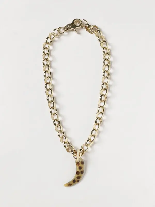 ALLUJEWELS Horn Choker Necklace With Metal Charms - Gold