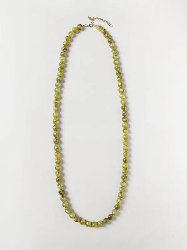 ALLUJEWELS Metal Necklace With Colored Stones And Crystals - Green
