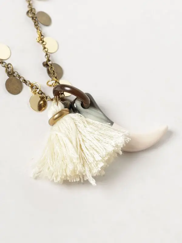 ALLUJEWELS Ethnic Style Necklace With Charms, Tassels And Embroidered Details