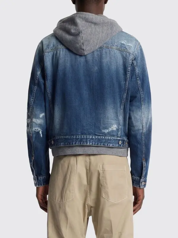 Dsquared2 Distressed Denim Jacket With Hood