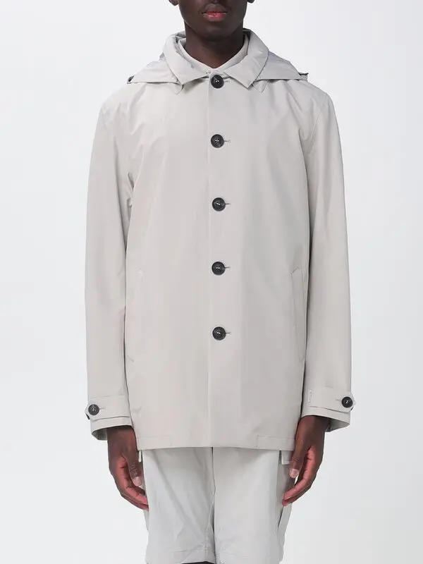SAVE THE DUCK Short Technical Fabric Raincoat With Removable Hood - Beige
