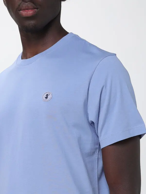 SAVE THE DUCK Basic Short-sleeved Pure Cotton Crewneck T-shirt By - Gnawed Blue