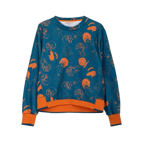 DOLORES PROMESAS Navy Orange Sweatshirt