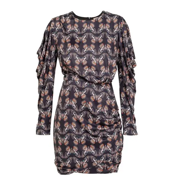 DOLORES PROMESAS Butterflies Mini Satin Dress