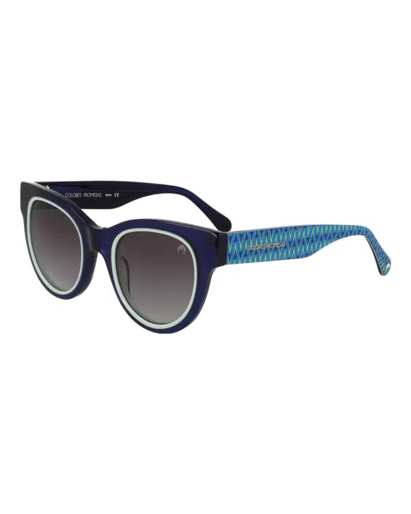 Dolores Promesas Oval Sunglasses With Pyramid Print - Blue