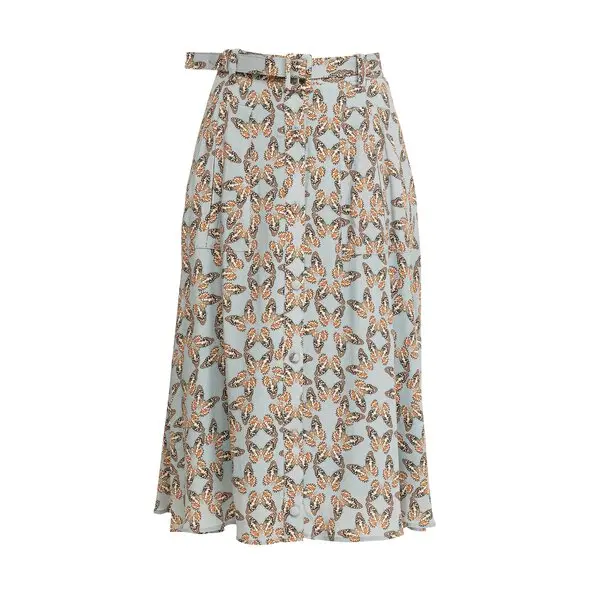 DOLORES PROMESAS Butterflies Printed Midi Skirt