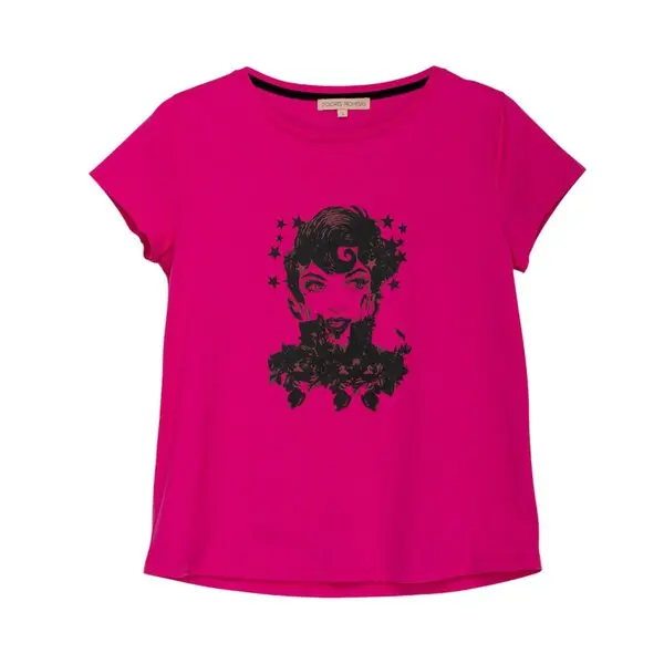 DOLORES PROMESAS Fuchsia Dolores Illustrated T-shirt