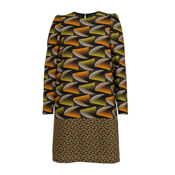 DOLORES PROMESAS Short Leaf Print Dress