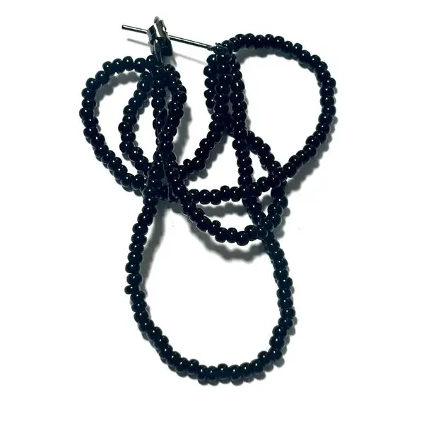 DOPAMINE FIX BY MARTINA NUNEZ Knot Now Dangle Hoop Earrings - Black