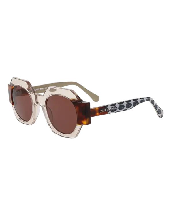 Dolores Promesas Eyeglasses With Beak Shape And Marble Print - Gold