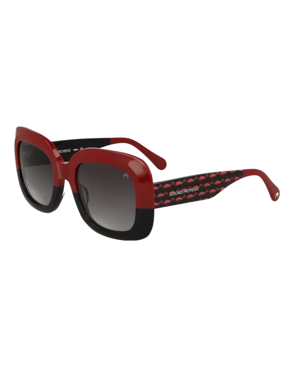 Dolores Promesas Square Frame Sunglasses With Chameleon Print - Black/brown