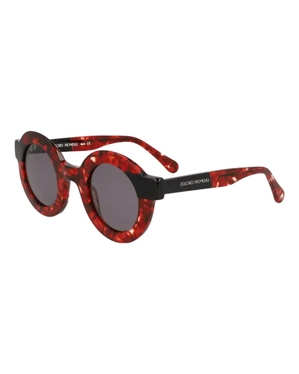 DOLORES PROMESAS Black / Red Havana Round Cut Glasses Red And Black