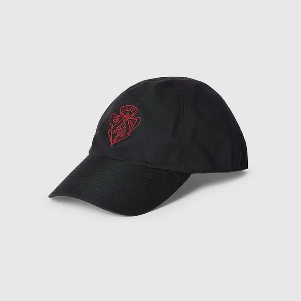 Gucci Embroidered Baseball Hat - Black