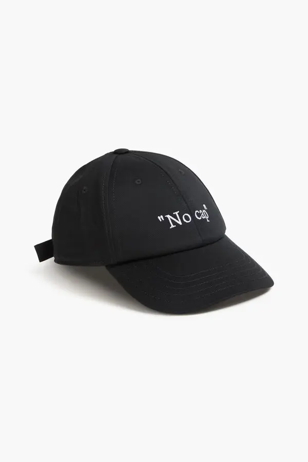 Off-White Embroidered Cotton-gabardine Baseball Cap