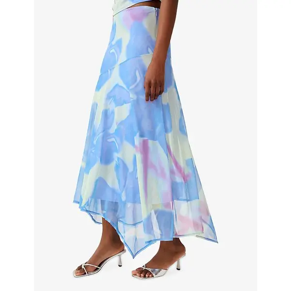 OMNES Cruze Floral-print Woven Midi Skirt