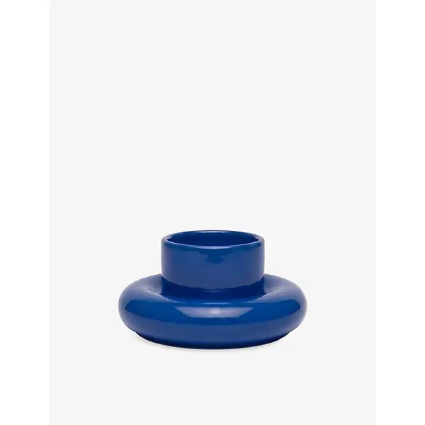 GUSTAF WESTMAN Chunky Earthenware Cup And Saucer - Cobalt Blue