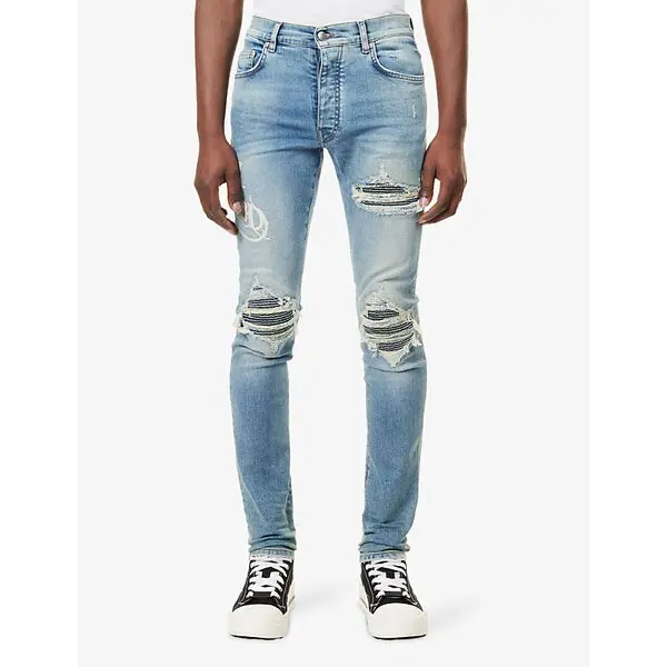 Amiri Hollywood Embroidered Logo Denim Jeans